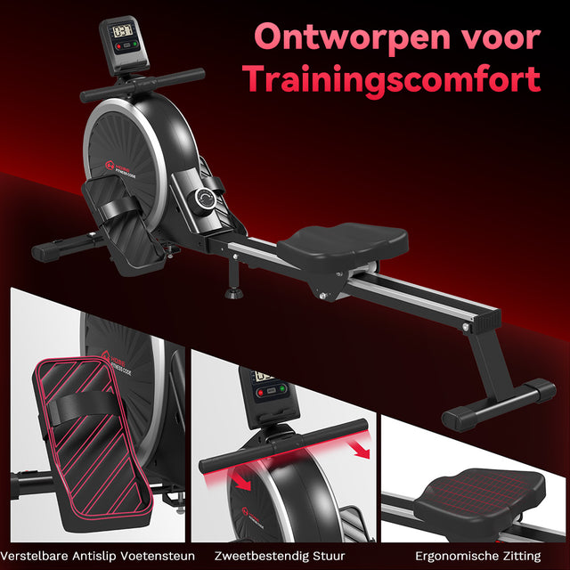 Magnetische Roeimachine, Weerstand 16 Niveaus – HomeFitnessCode ...