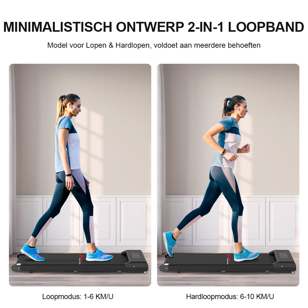 Loopband voor thuis 1-10km/h, met instelbare snelheid, LCD-scherm, loo ...